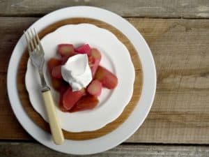 Poached Rhubarb with Vanilla Coconut Cream - The Hedgecombers
