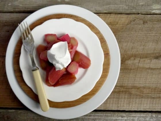 Poached Rhubarb with Vanilla Coconut Cream - The Hedgecombers